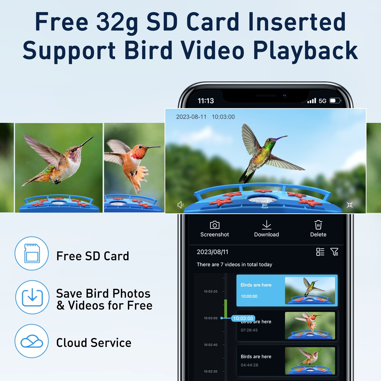 BirdDock Hummingbird Feeder with Camera, Smart Bird Feeder for Humming